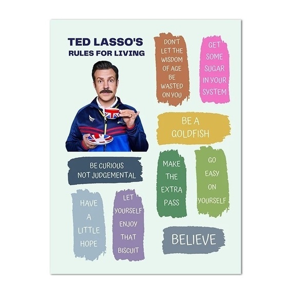 PosterGifts185 | Art | Ted Lasso Be Curious Not Judgemental Funny Quote ...